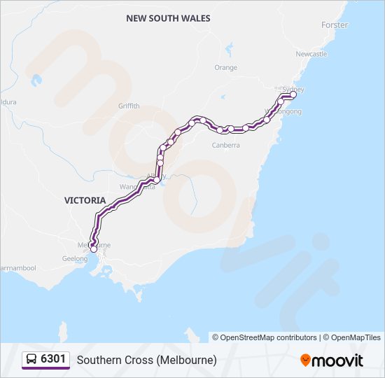 6301 Route: Schedules, Stops & Maps - Southern Cross (Melbourne) (Updated)