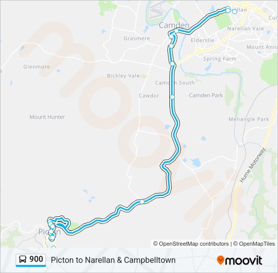 900 Route: Schedules, Stops & Maps - Narellan (Updated)