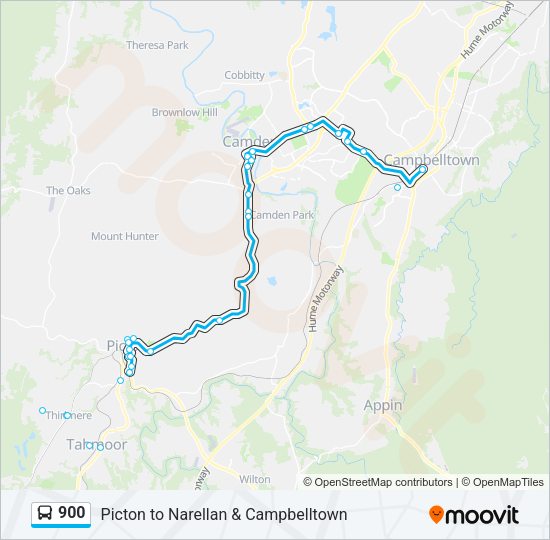 900 Route: Schedules, Stops & Maps - Campbelltown (Updated)
