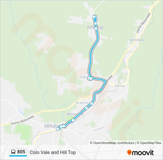 805 Route: Schedules, Stops & Maps - Colo Vale and Mittagong (Updated)