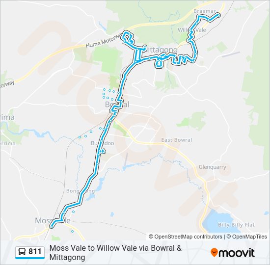 811 Route: Schedules, Stops & Maps - Moss Vale (Updated)