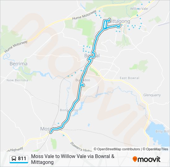 811 Route: Schedules, Stops & Maps - Moss Vale (Updated)