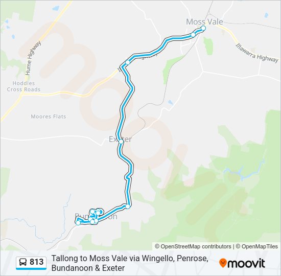 813 Route: Schedules, Stops & Maps - Bundanoon (Updated)