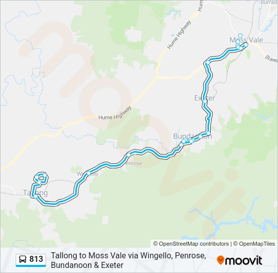 813 Route: Schedules, Stops & Maps - Moss Vale (Updated)