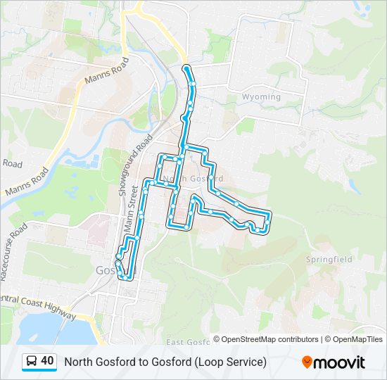 40 Route: Schedules, Stops & Maps - Gosford Station, Stand N (Updated)