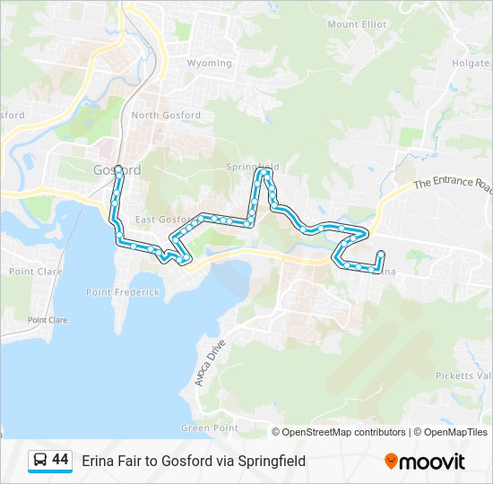 44 Route: Schedules, Stops & Maps - Gosford Station, Stand N (Updated)