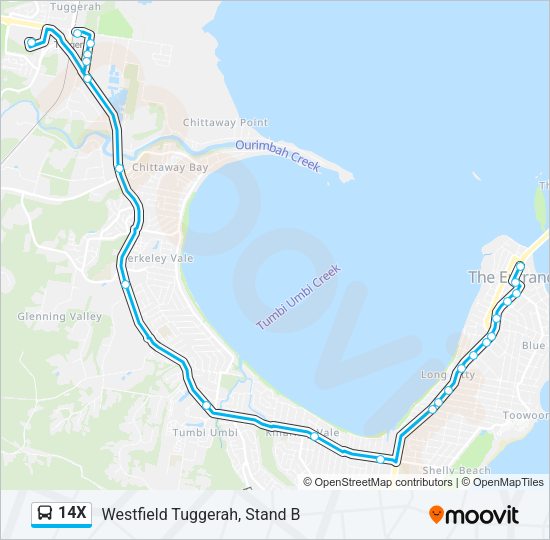 14x Route: Schedules, Stops & Maps - Westfield Tuggerah, Stand B (Updated)
