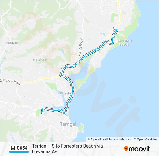 S654 Route: Schedules, Stops & Maps - Central Coast Hwy after Longs Rd ...