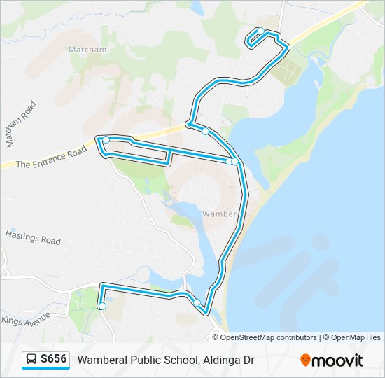 s656 Route: Schedules, Stops & Maps - Wamberal Public School, Aldinga ...