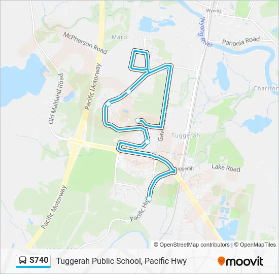 S740 Route: Schedules, Stops & Maps - Tuggerah Public School, Pacific ...