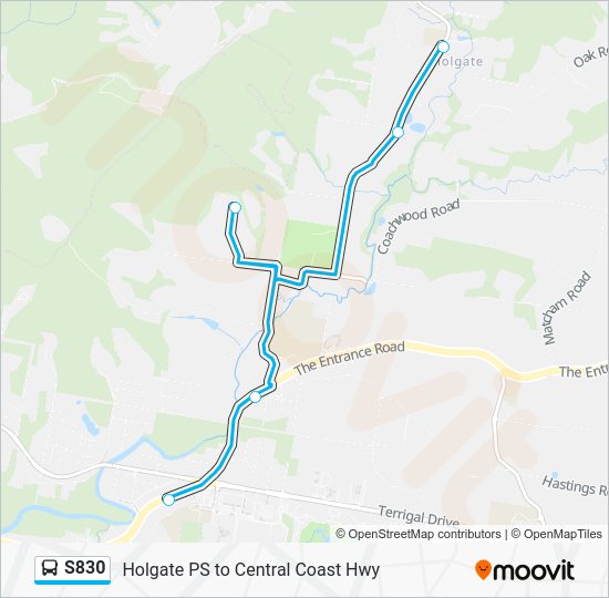 S830 Route: Schedules, Stops & Maps - Central Coast Hwy after Penrose ...