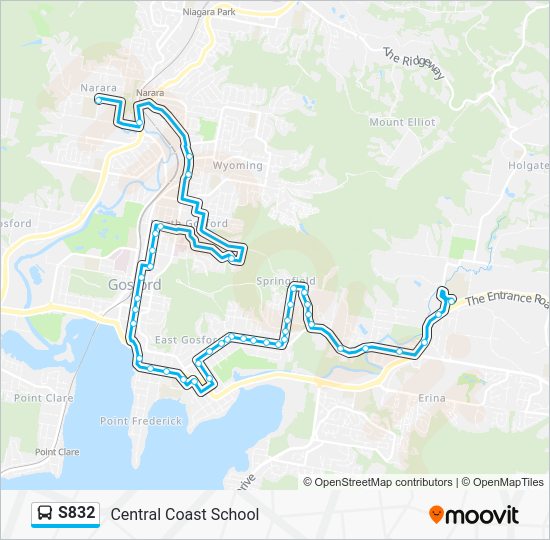 S832 Route: Schedules, Stops & Maps - Central Coast School (Updated)