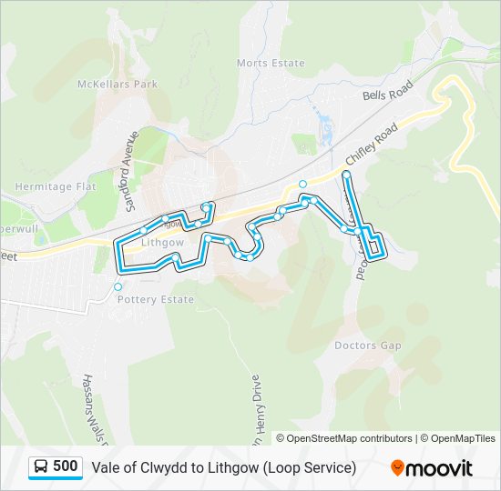 500 Route: Schedules, Stops & Maps - Vale of Clwydd (Updated)