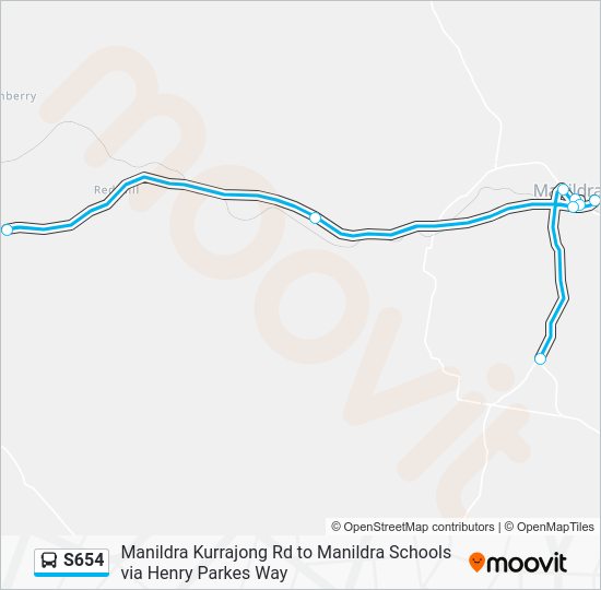 s654 Route: Schedules, Stops & Maps - Manildra Schools (Updated)