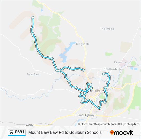 s691 Route: Schedules, Stops & Maps - Mount Baw Baw Rd (Updated)