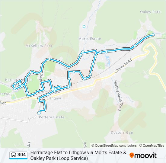 304 Route: Schedules, Stops & Maps - Oakey Park (Updated)