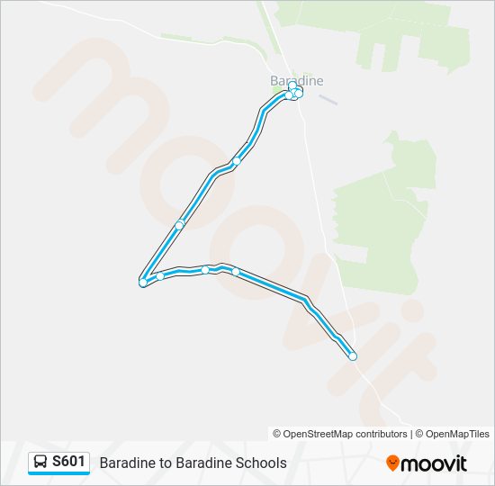 S601 Route: Schedules, Stops & Maps - Baradine Schools (Updated)