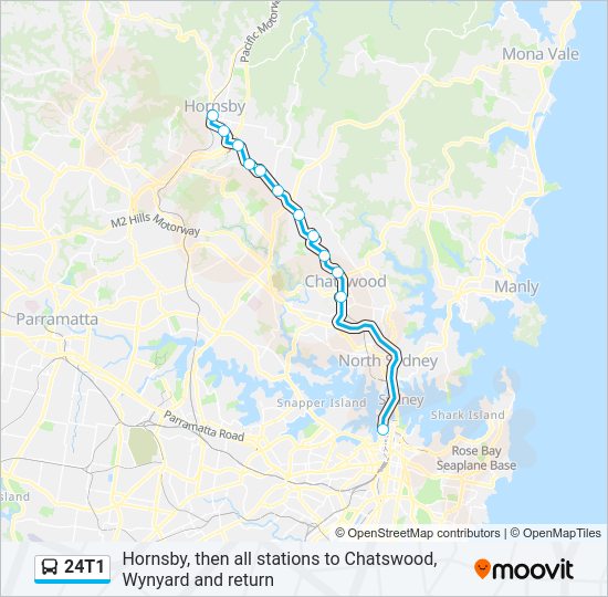 24t1 Route: Schedules, Stops & Maps - Hornsby Station, George St (Updated)