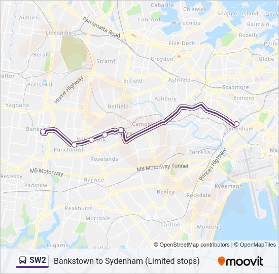 SW2 Route: Schedules, Stops & Maps - Bankstown (Updated)