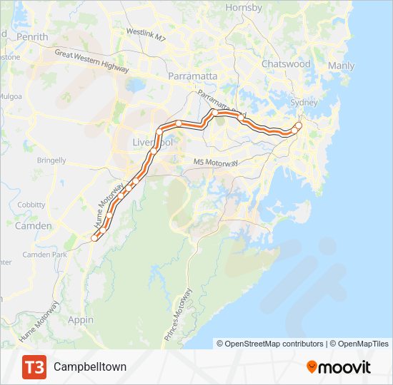 T3 Route: Schedules, Stops & Maps - Campbelltown (Updated)