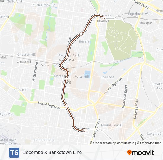 T6 Route: Schedules, Stops & Maps - Bankstown (Updated)