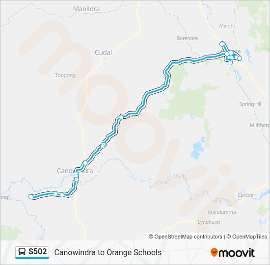S502 Route: Schedules, Stops & Maps - Canowindra (Updated)