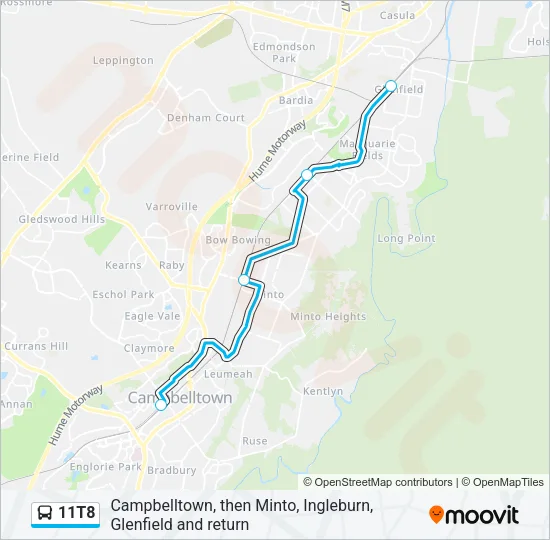 11T8 Route: Schedules, Stops & Maps - Glenfield (Updated)