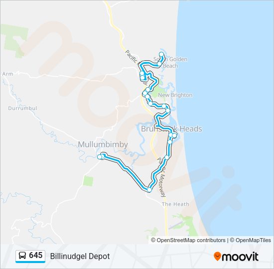 645 Route: Schedules, Stops & Maps - Billinudgel Depot (Updated)