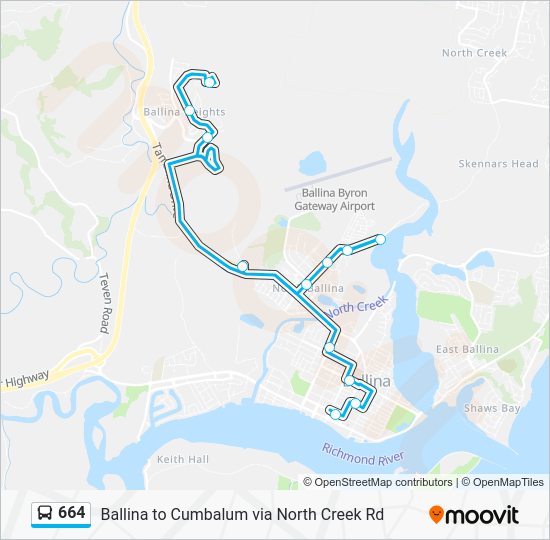 664 Route: Schedules, Stops & Maps - Ballina Heights (Updated)