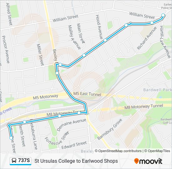 Línea 737s: horarios, paradas y mapas - Earlwood Shops - Homer St ...