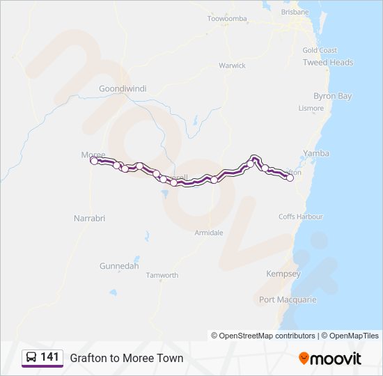 141 Route: Schedules, Stops & Maps - Moree Town (Updated)