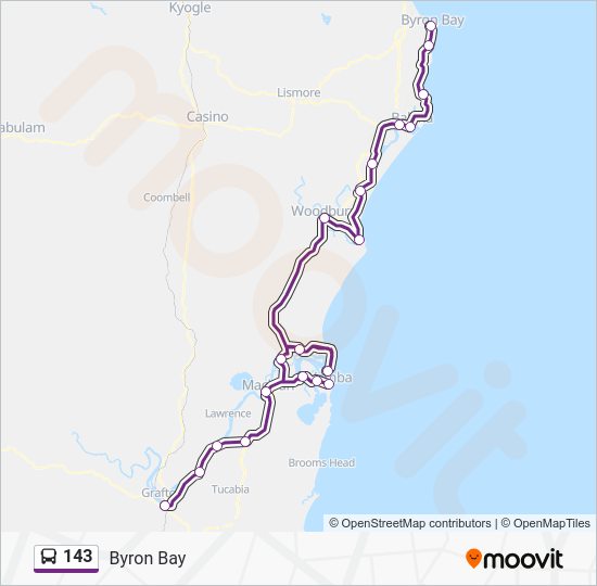143 Route: Schedules, Stops & Maps - Byron Bay (Updated)