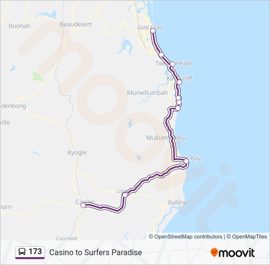 173 Route: Schedules, Stops & Maps - Surfers Paradise (Updated)