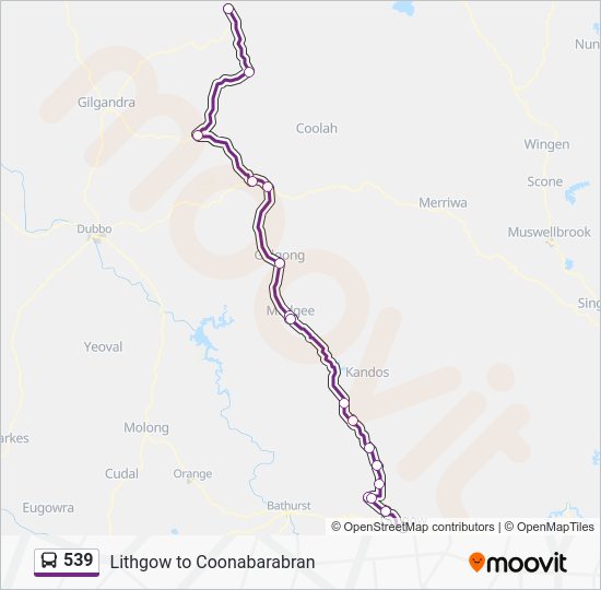 539 Route: Schedules, Stops & Maps - Coonabarabran (Updated)