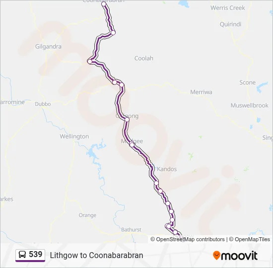 539 Route: Schedules, Stops & Maps - Coonabarabran (Updated)