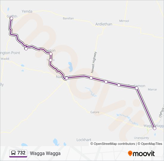 732 Route: Schedules, Stops & Maps - Wagga Wagga (Updated)