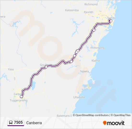 7505 Route: Schedules, Stops & Maps - Canberra (Updated)