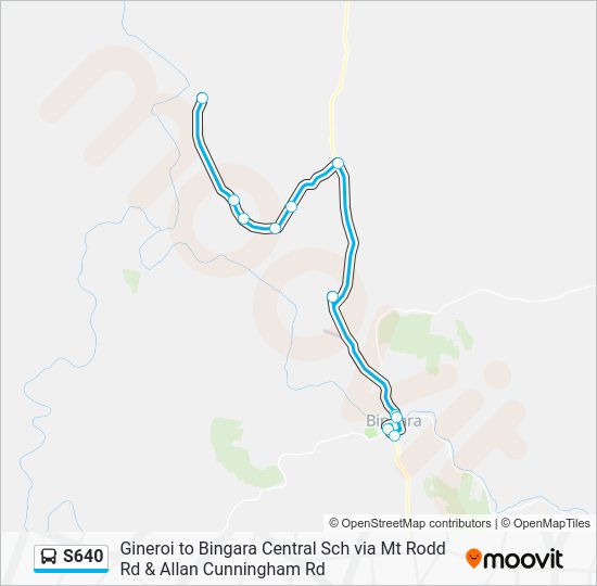 Línea s640: horarios, paradas y mapas - Bingara Central Sch (Actualizado)