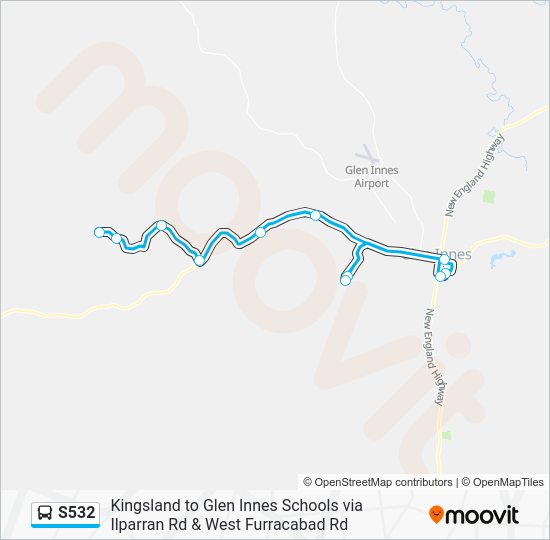 Línea s532: horarios, paradas y mapas - Glen Innes Schools (Actualizado)