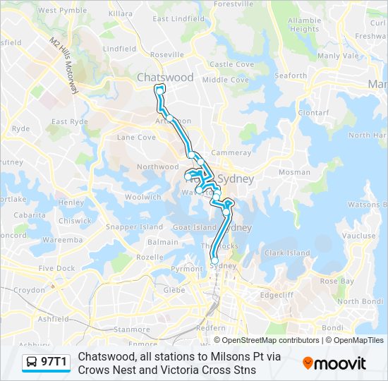 97t1 Route: Schedules, Stops & Maps - City Wynyard (Updated)
