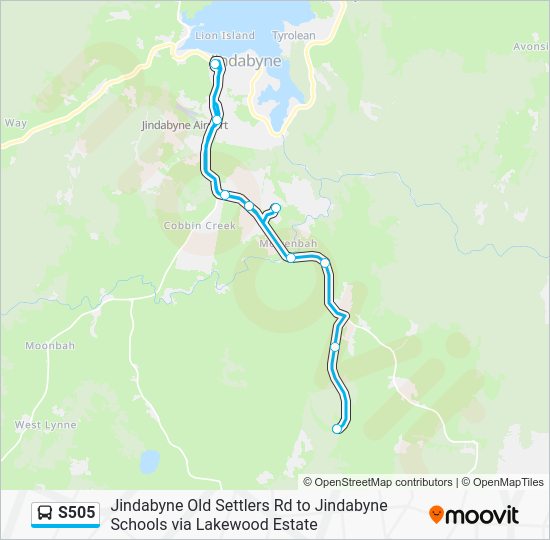 Línea s505: horarios, paradas y mapas - Jindabyne (Actualizado)
