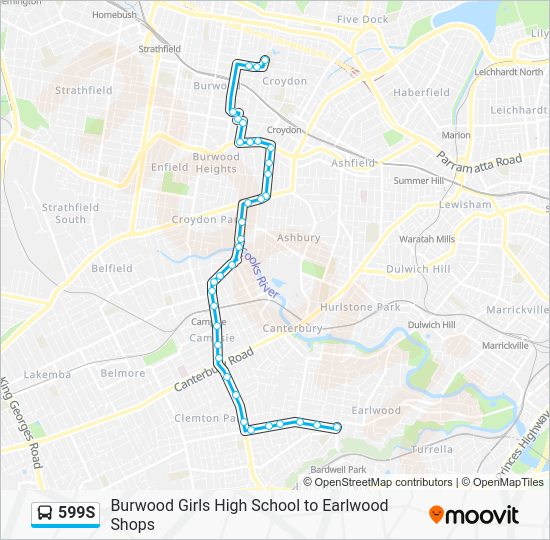 599S Route: Schedules, Stops & Maps - Earlwood Shops - Homer St (Updated)
