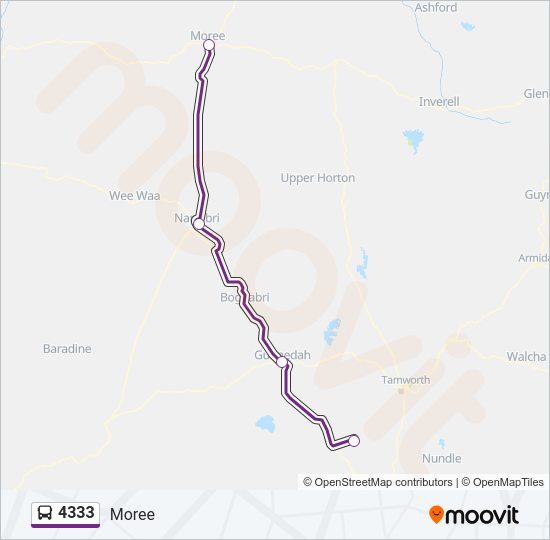 4333 Route: Schedules, Stops & Maps - Moree (Updated)