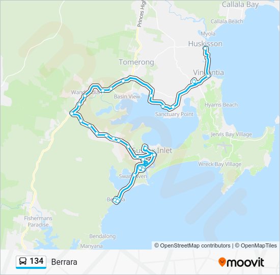 134 Route: Schedules, Stops & Maps - Huskisson (Updated)