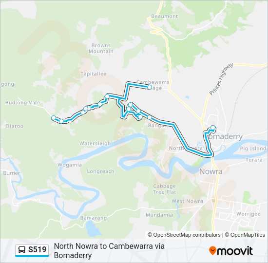 S519 Route: Schedules, Stops & Maps - Cambewarra (Updated)