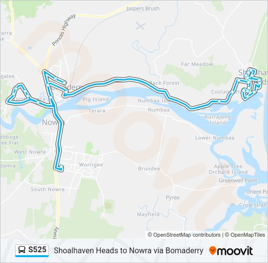 S525 Route: Schedules, Stops & Maps - Bomaderry PS (Updated)