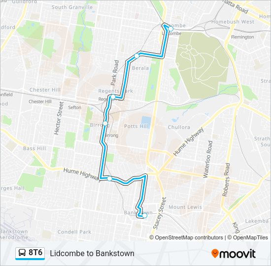 8t6 Route: Schedules, Stops & Maps - Lidcombe (Updated)