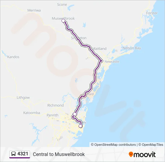 4321 Route: Schedules, Stops & Maps - Muswellbrook (Updated)