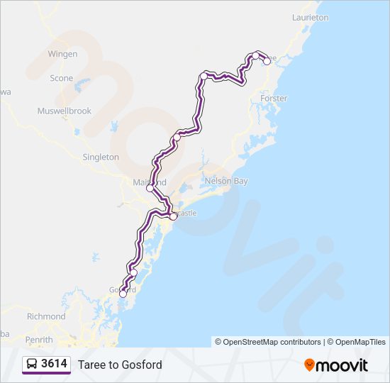 Línea 3614: horarios, paradas y mapas - Gosford (Actualizado)