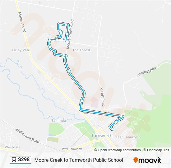 s298 Route: Schedules, Stops & Maps - Tamworth Public (Updated)